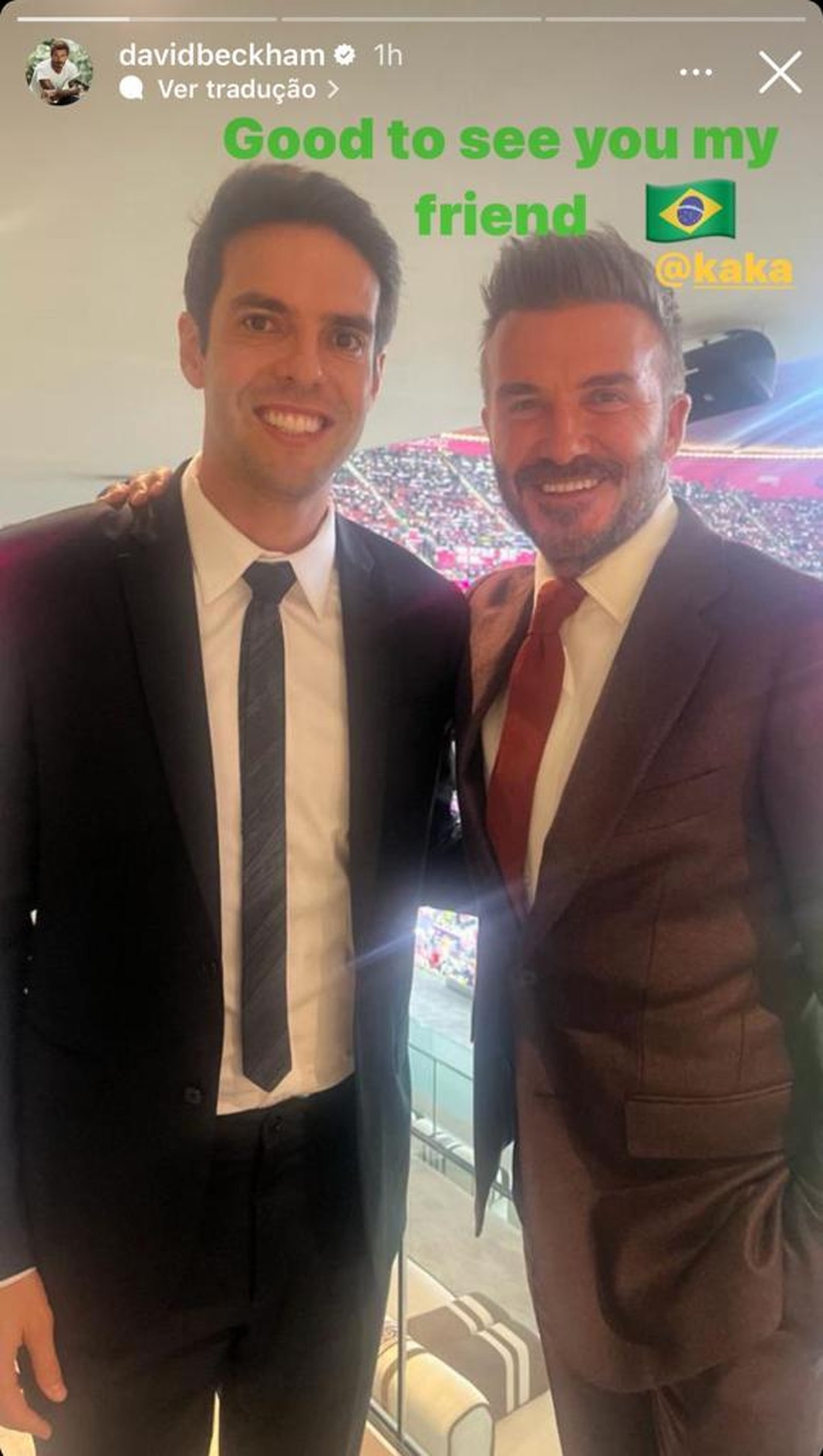 David Beckham compartilha clique ao lado de Kaká nas redes: 'Bom te ver ...