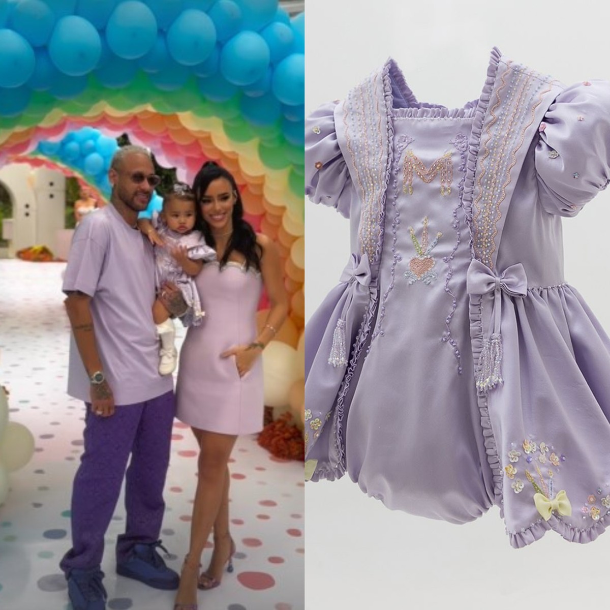 Em segundo aniversário de 1 ano Mavie usa vestido com pedraria trazida ...