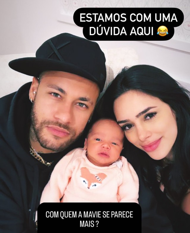 Em nova selfie, filha de Neymar exibe bochechas fofas ao dormir no colo ...