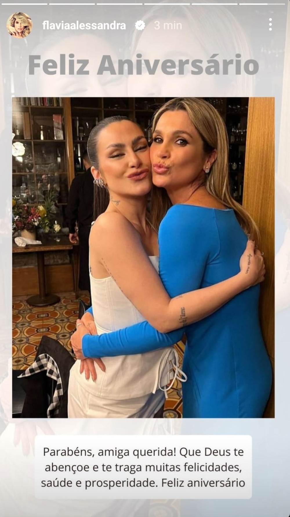 Flávia Alessandra deseja parabéns a Cleo Pires: 'Parabéns, amiga querida'