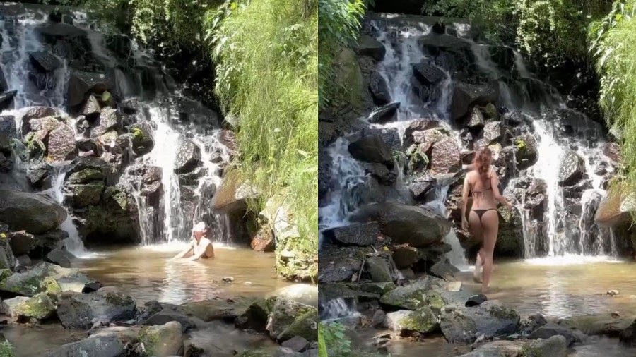 Thaila Ayala curte banho de cachoeira: 'Me sinto pronta'