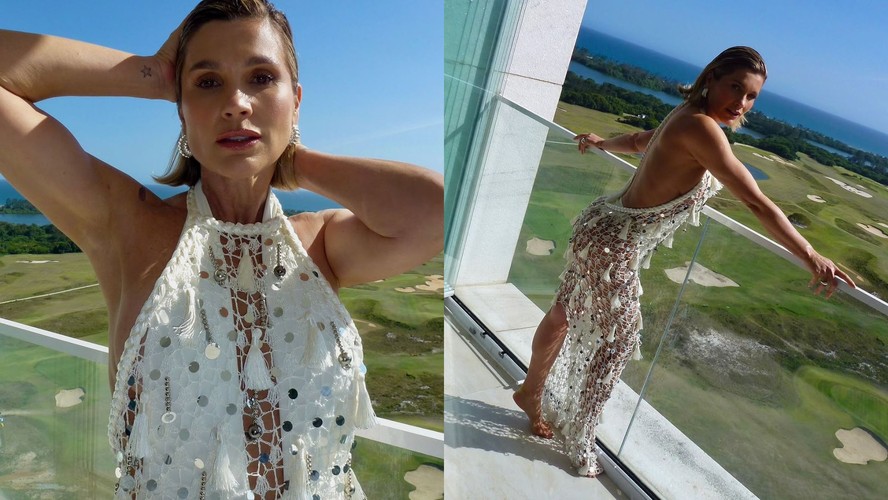 Flávia Alessandra posa de vestido transparente em ensaio no meio da ...