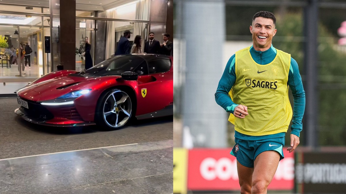 Cristiano Ronaldo é visto com nova Ferrari avaliada em R$10 milhões
