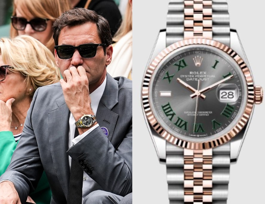 Em Wimbledon, Roger Federer usa Rolex de quase 100 mil reais