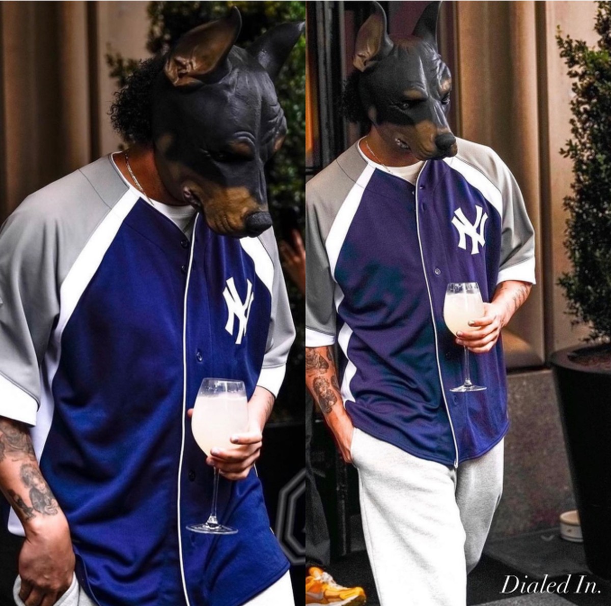 Drake usa máscara de cachorro bizarra em passeio por Nova York