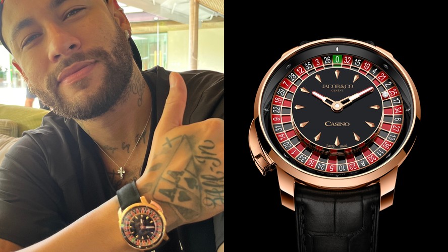 Neymar surge com relógio mais de R$1 milhão inspirado em cassino