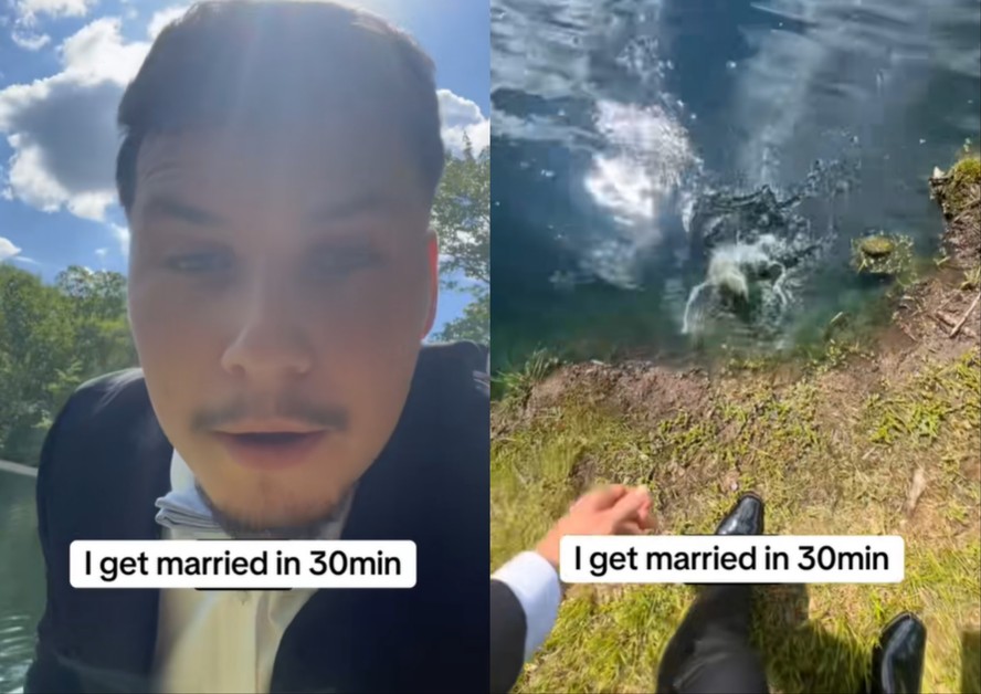 Noivo viraliza ao pescar de smoking meia-hora antes do casamento: 'Não ...