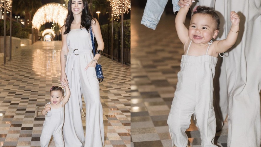 Bruna Biancardi encanta ao combinar look com a filha, Mavie