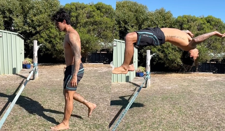 Gabriel Medina impressiona ao mostrar manobra radical no slackline ...