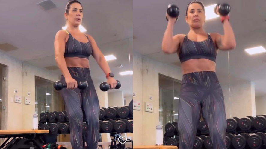 Scheila Carvalho compartilha vídeo de treino intenso e incentiva: 'Ser 1% melhor a cada dia'