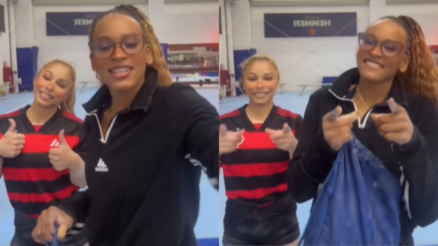 De volta ao Brasil, Rebeca Andrade e Flávia Saraiva retomam treinos ...