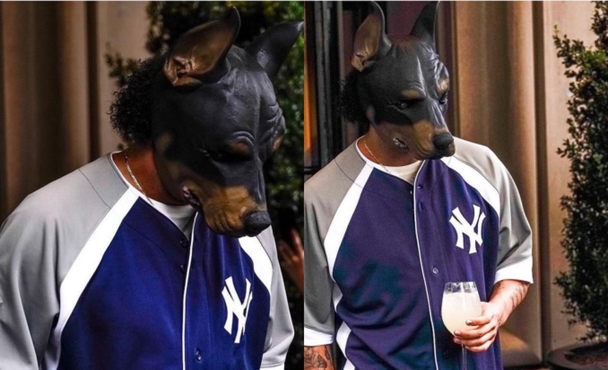Drake usa máscara de cachorro bizarra em passeio por Nova York