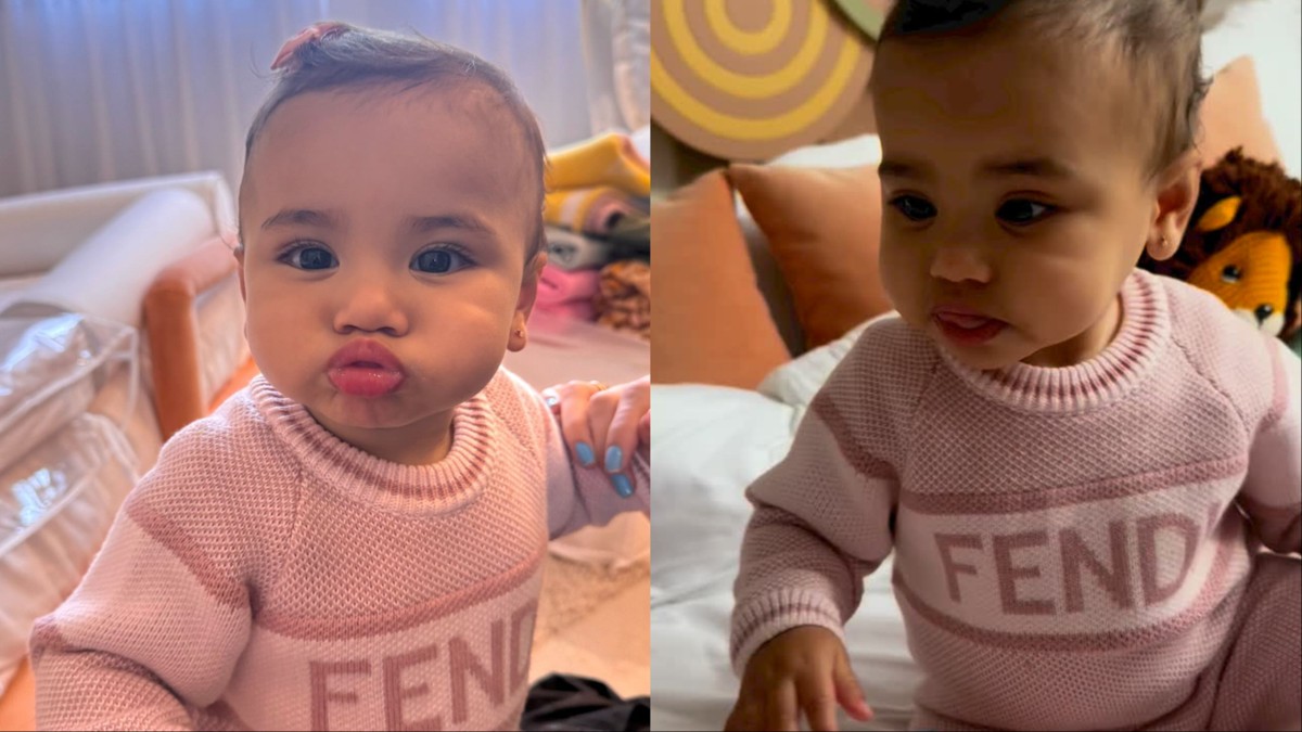 Mavie, filha de Neymar e Bruna Biancardi, encanta ao mandar beijo para Carol Dantas